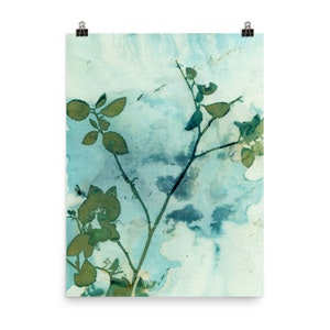 Botanical Art, Cyanotype Wall Art, Leaves Prints, Landscape Scenery ...