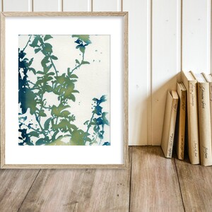 Blue and Green Botanical Cyanotype Art Print, Instant Download, Leaf ...