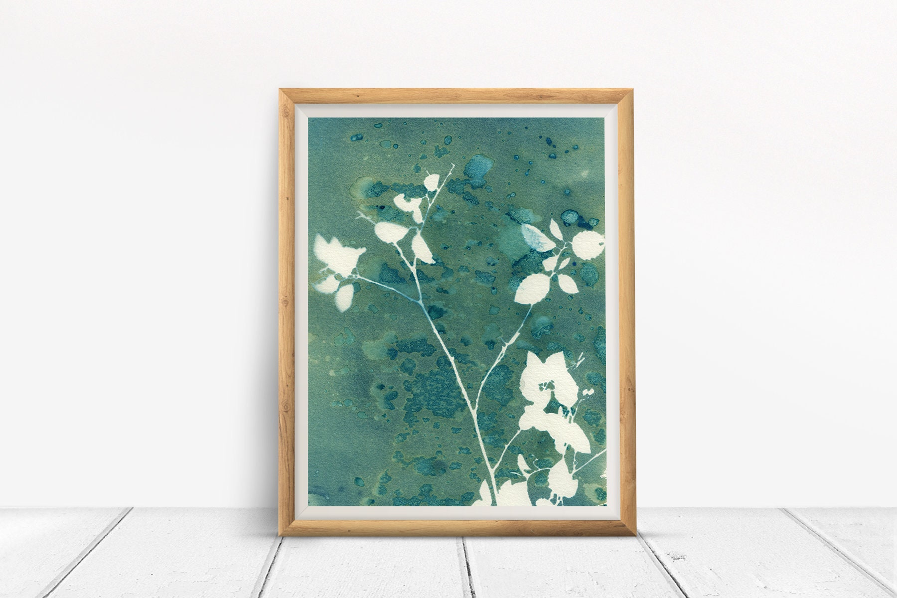 Cyanotype Botanical Wall Art Print UNDERWATER FLORAL | Etsy
