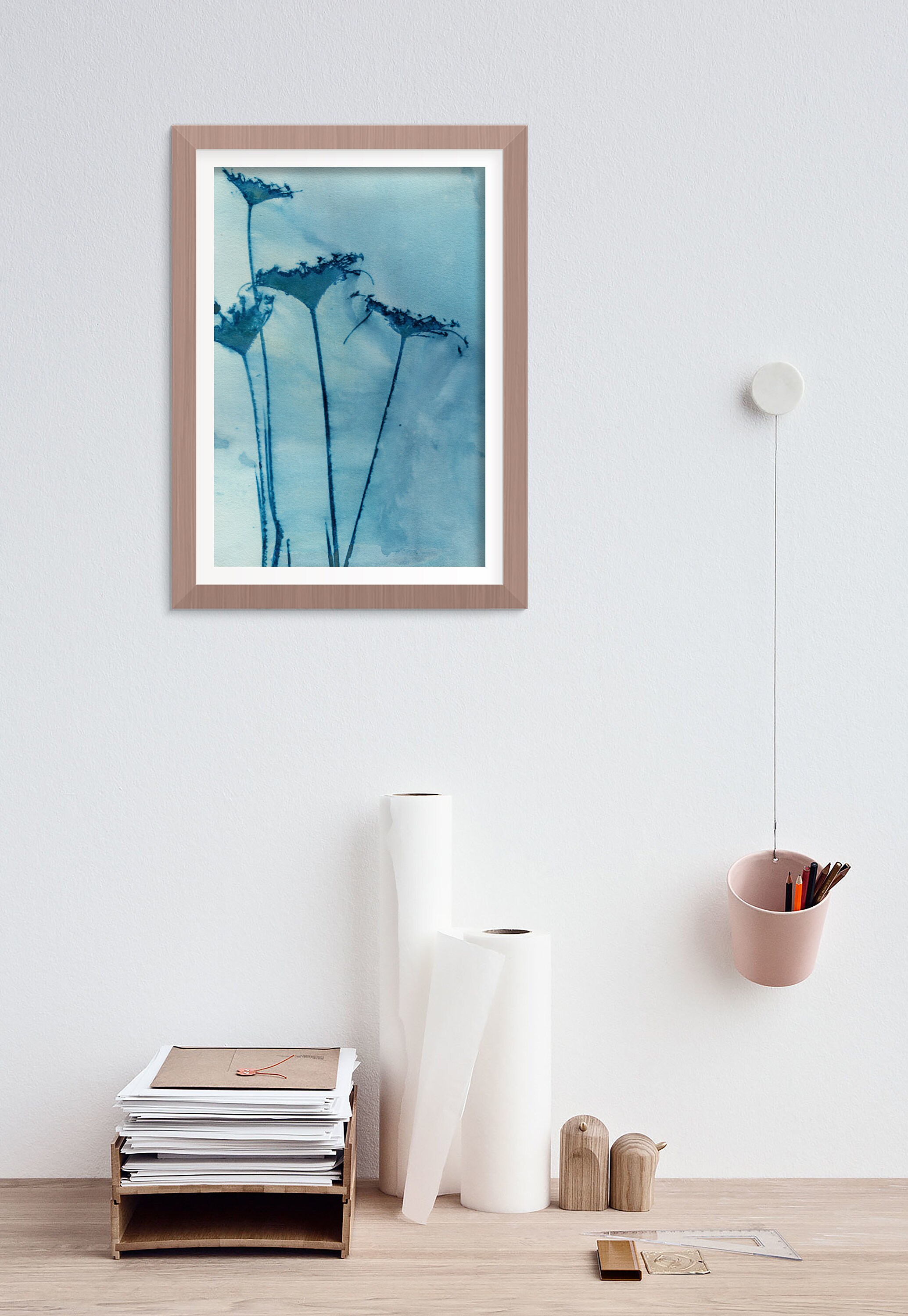 Botanical Print Blue Cyanotype Art Digital Download | Etsy