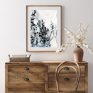 Printable Abstract Cyanotype Botanical Wall Art, Desaturated Reach ...