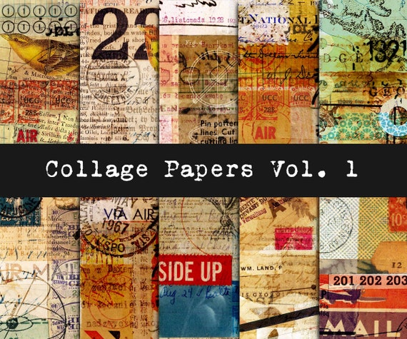Digital Collage Sheets Printable Grunge Backgrounds Collage | Etsy