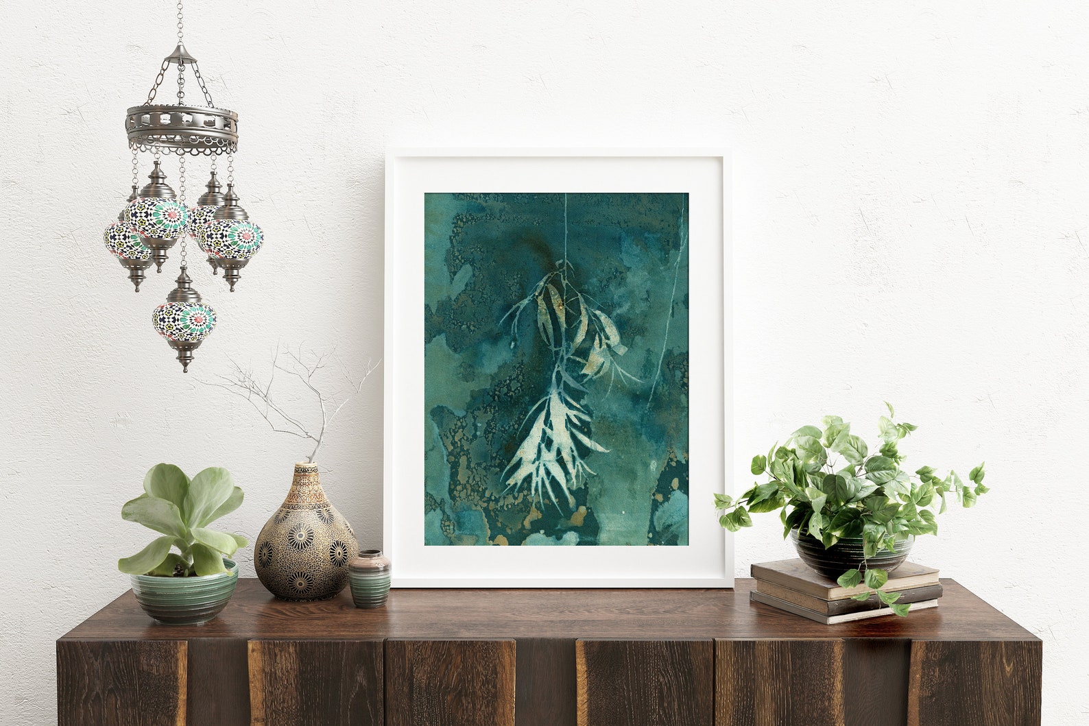 Botanical Wall Art Print Wet Cyanotype Art to Frame Nature | Etsy