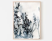 Printable Abstract Cyanotype Botanical Wall Art Desaturated - Etsy