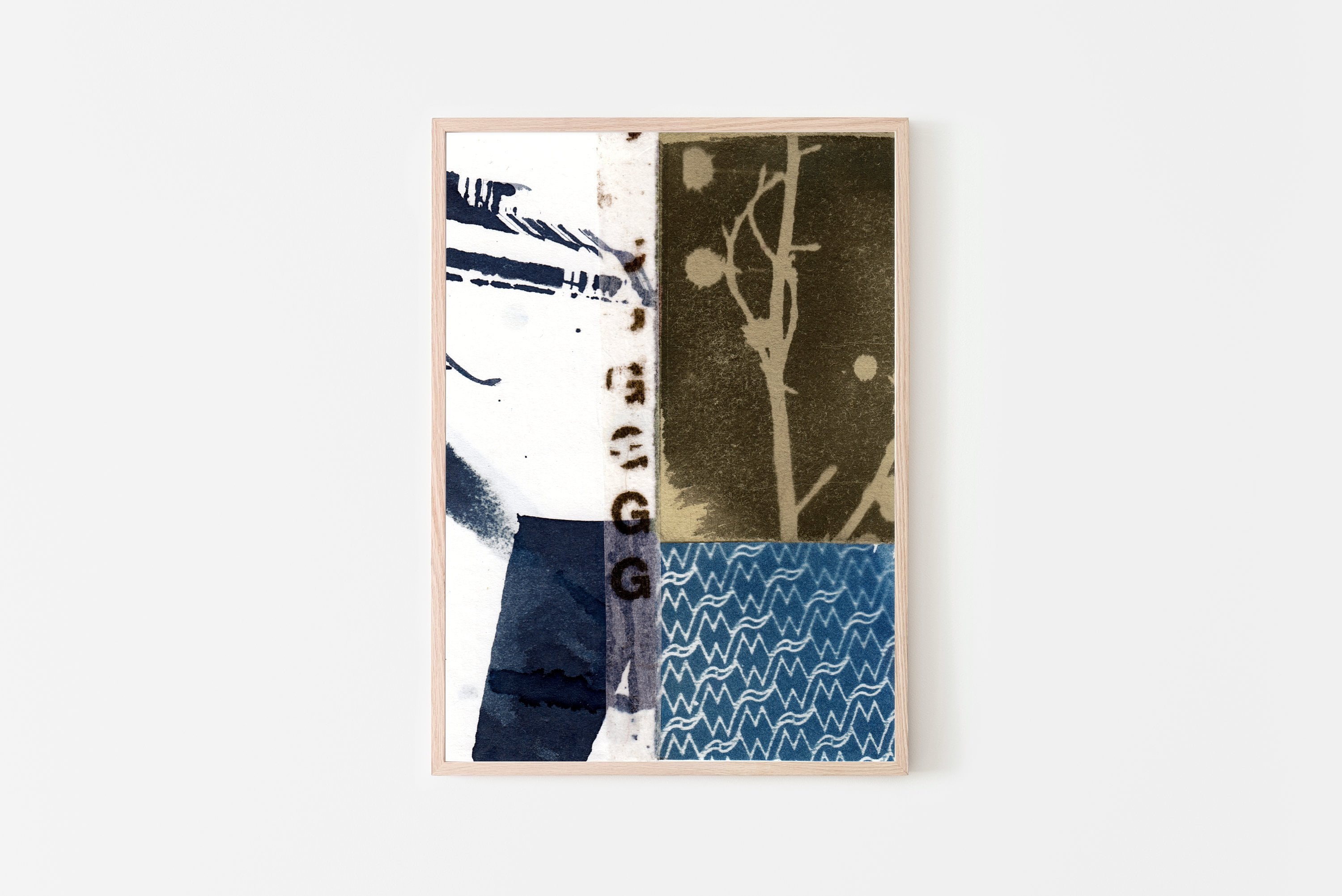 Collage Wall Art Print BOTANICAL LETTERS Cyanotype Collage - Etsy