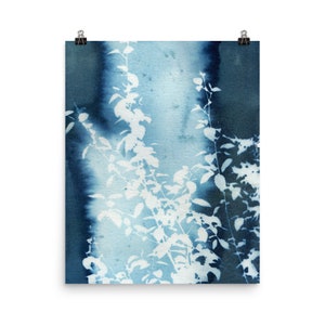 Abstract Art, Cyanotype Botanical Art Prints, Blue Flower Art to Frame ...