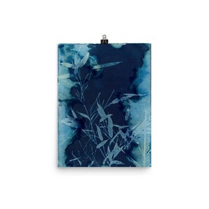 Blue Bamboo Cyanotype Botanical Wall Art Print, Nature Inspired Prints ...