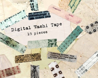 Washi Tape, Digital Washi Tape, Printable Washi Tape, Vintage Washi ...
