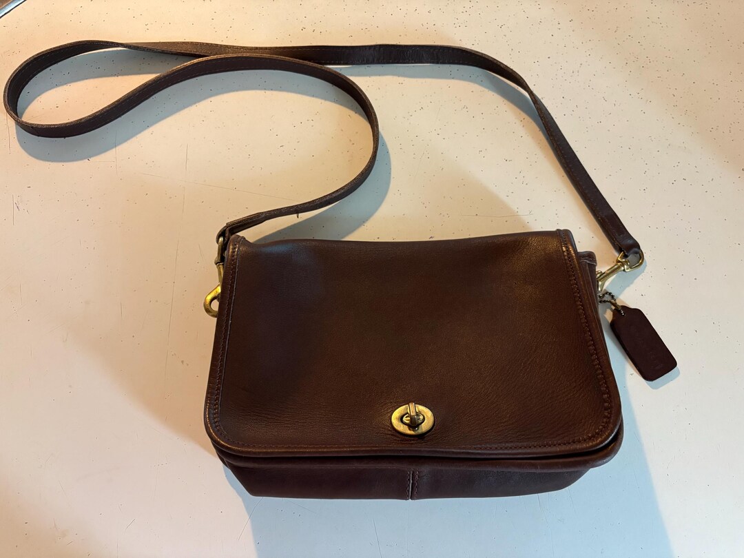 Vintage 1990’s Coach - 9755 Dark Brown Leather Crossbody Shoulder Purse ...