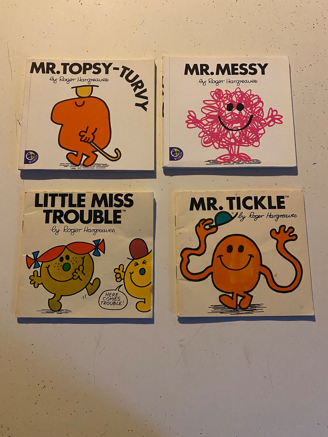 Vintage 1985 Little Miss Trouble Mr. Tickle 1990 Mr. Messy Mr. Topsy ...