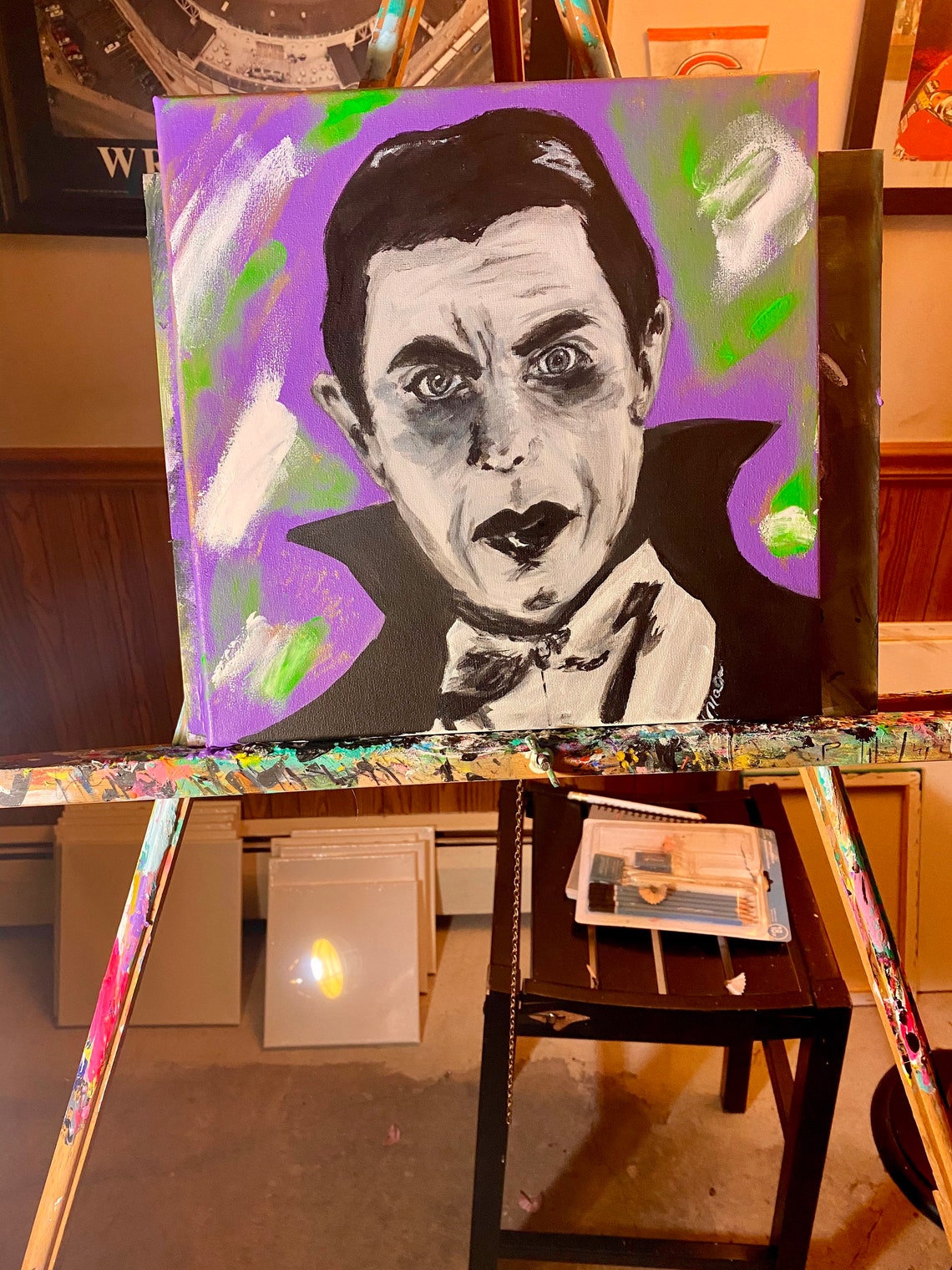 Original Bela Lugosi Acrylic Painting 12x12 - Horror Movie Art ...