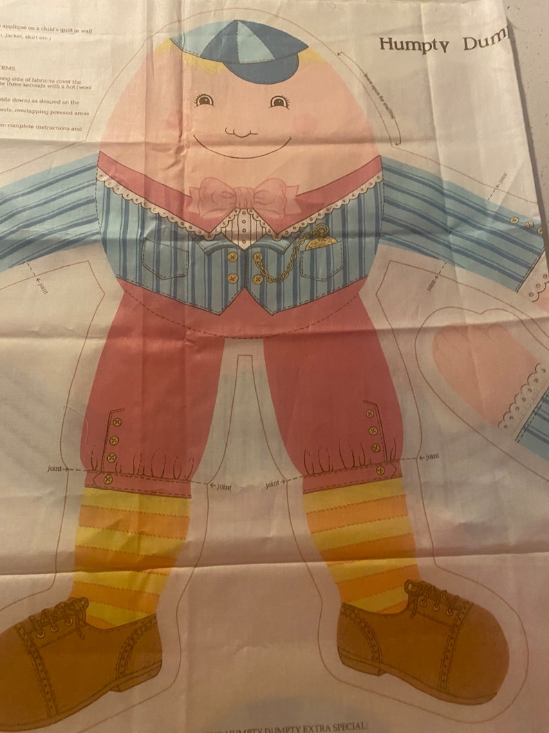 Vintage 1980s Humpty Dumpty Cut & Sew Pillow Doll Toy Block - Etsy