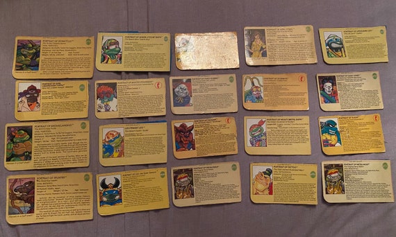 TMNT Vintage 1988 Original File Cards Lot of 20 Playmates | Etsy