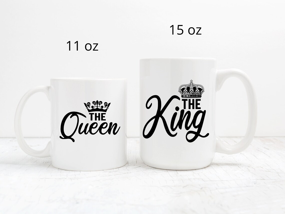 The Queen and the King Inspirational Mug Set - Couple Mug Set, Wedding ...
