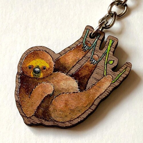 Wooden Beaver Keychain Walnut Wood Animal Keychain - Etsy