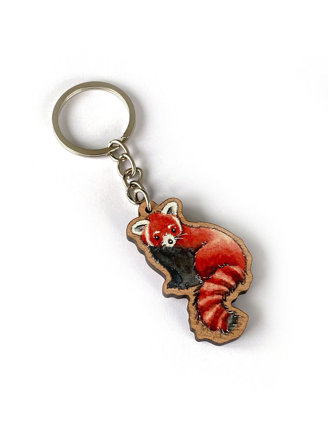 Petpalz Keychain: Red Panda seated Made of Wood - Etsy UK