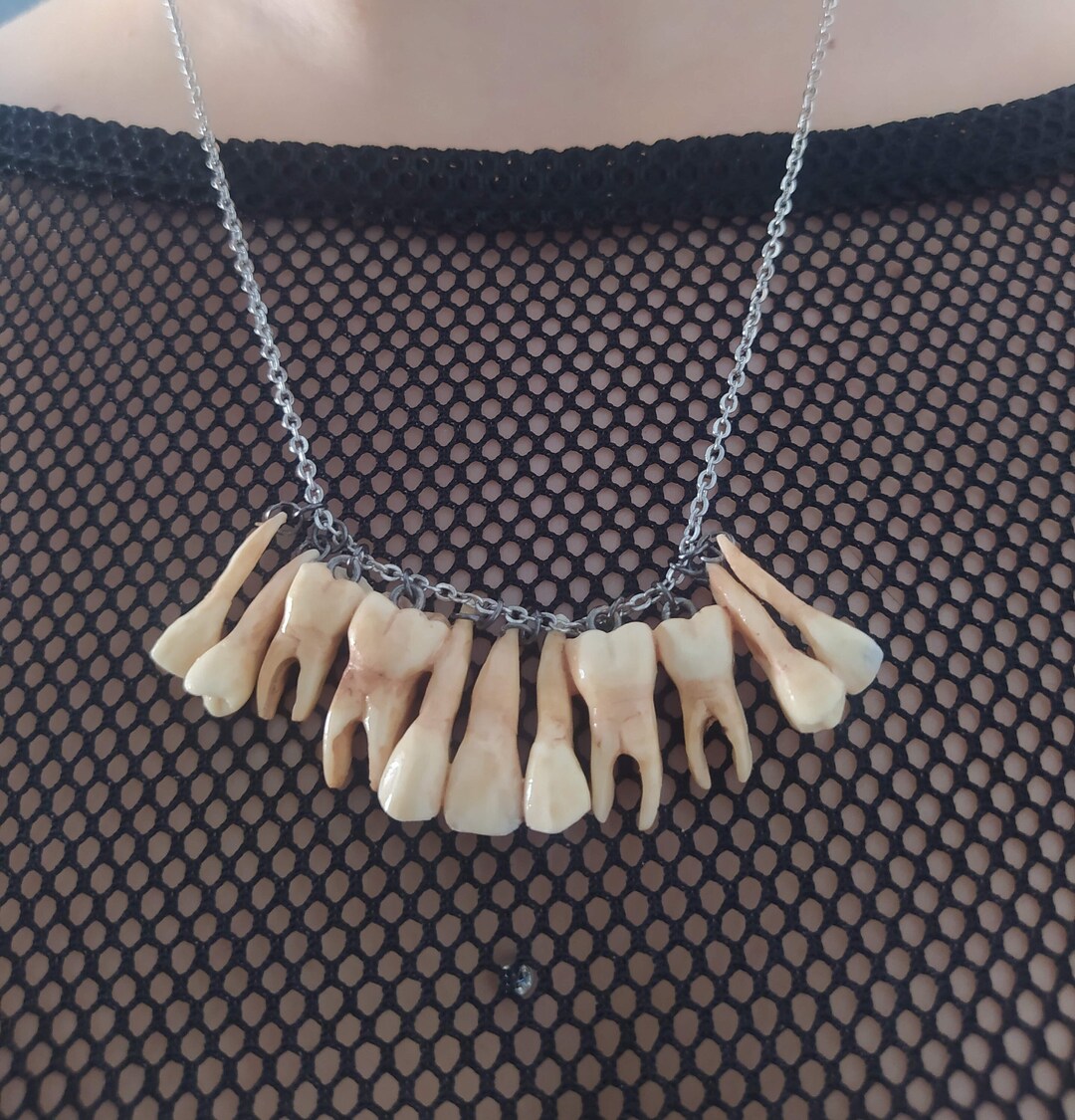 Handmade Resin Human Teeth Necklace: Goth Vulture Culture Pendant - Etsy