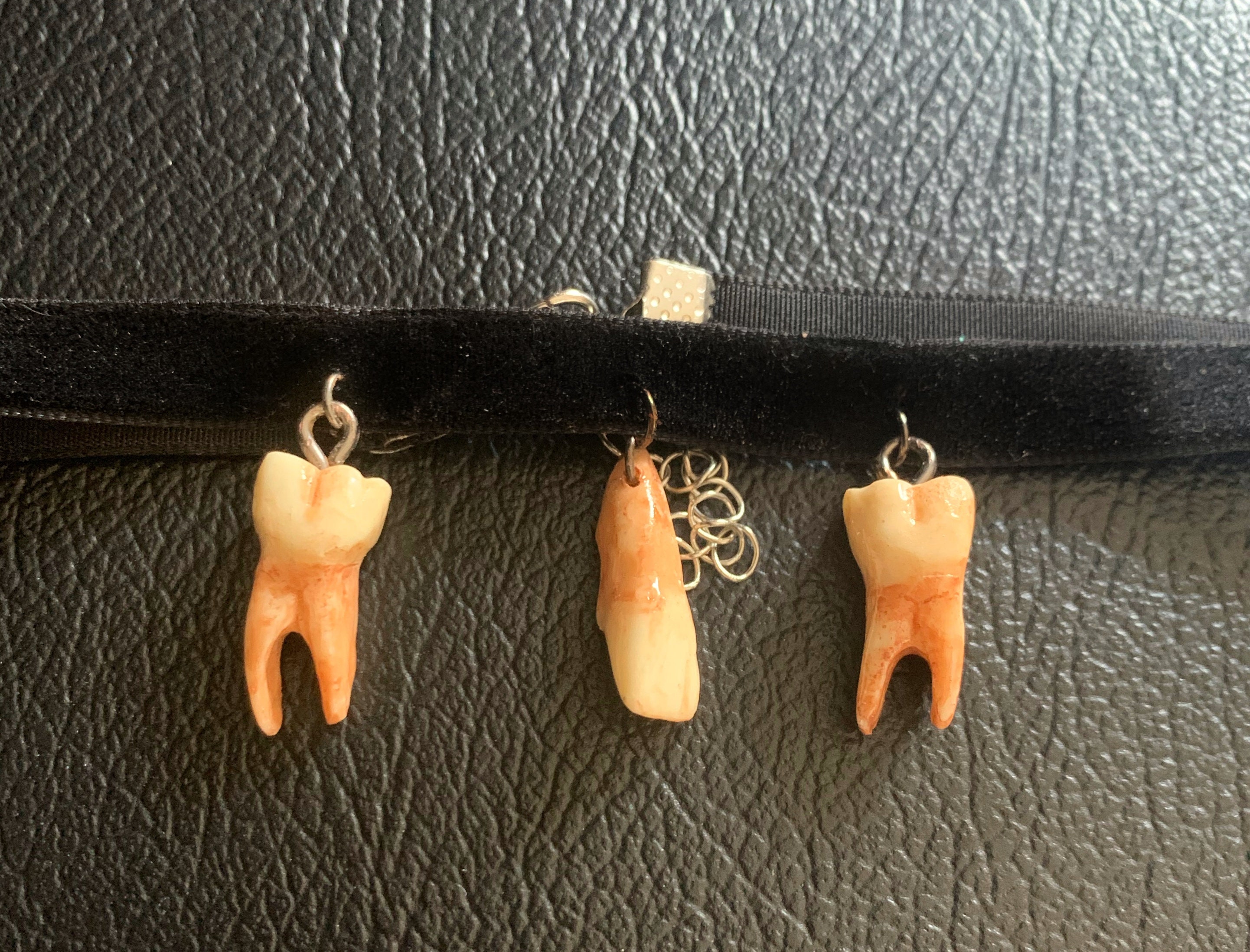 Human Teeth Resin Adjustable Choker / Goth Vulture Culture Fake ...