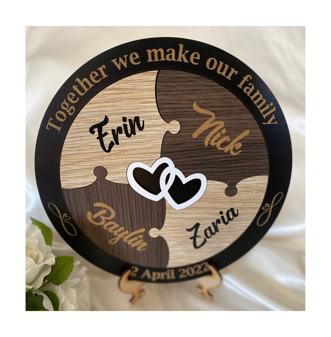 Unity Ceremony Idea Wedding Unity Puzzle With 4 Names - Etsy