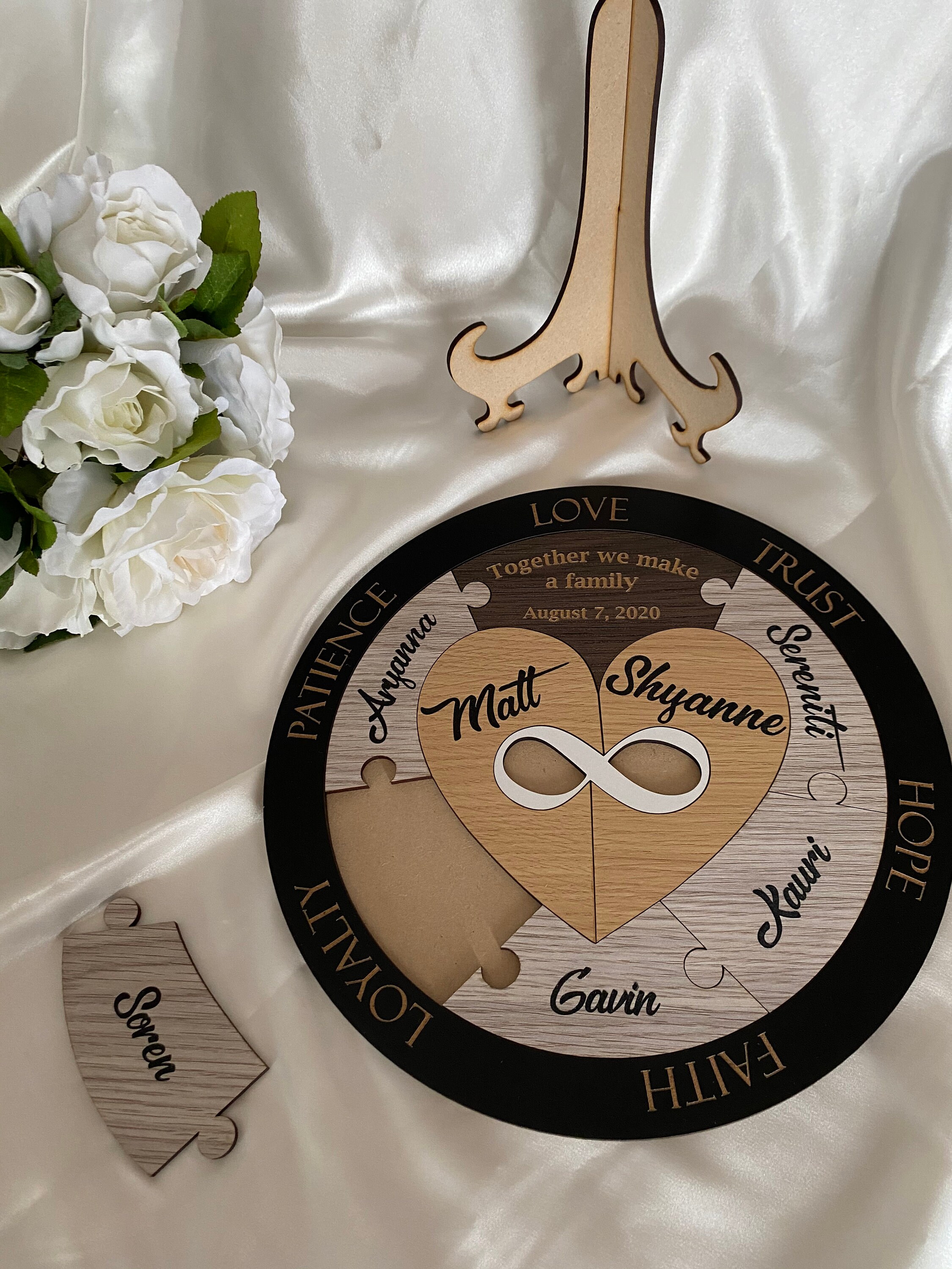 Wedding Unity Puzzle Infinity for Blended Families - Etsy