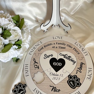 Unity Puzzle for Blended Family, Wedding Keepsake for the Couple ...