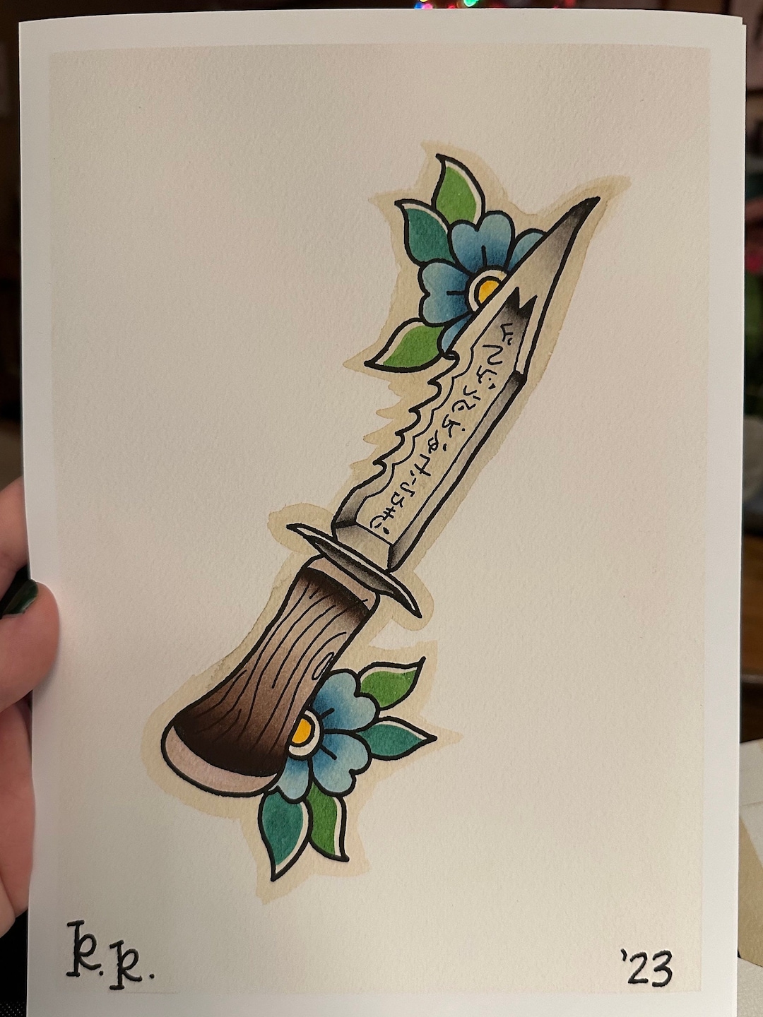 The Demon Blade, Ruby’s Knife Traditional Tattoo Style Art Print ...