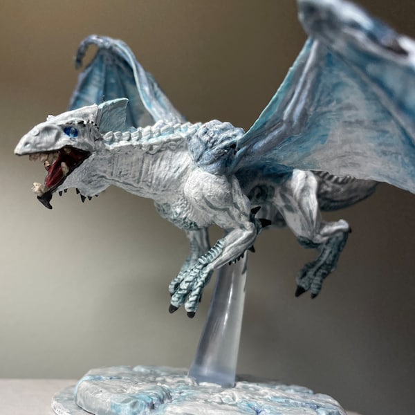 Young White Dragon Miniature - Etsy