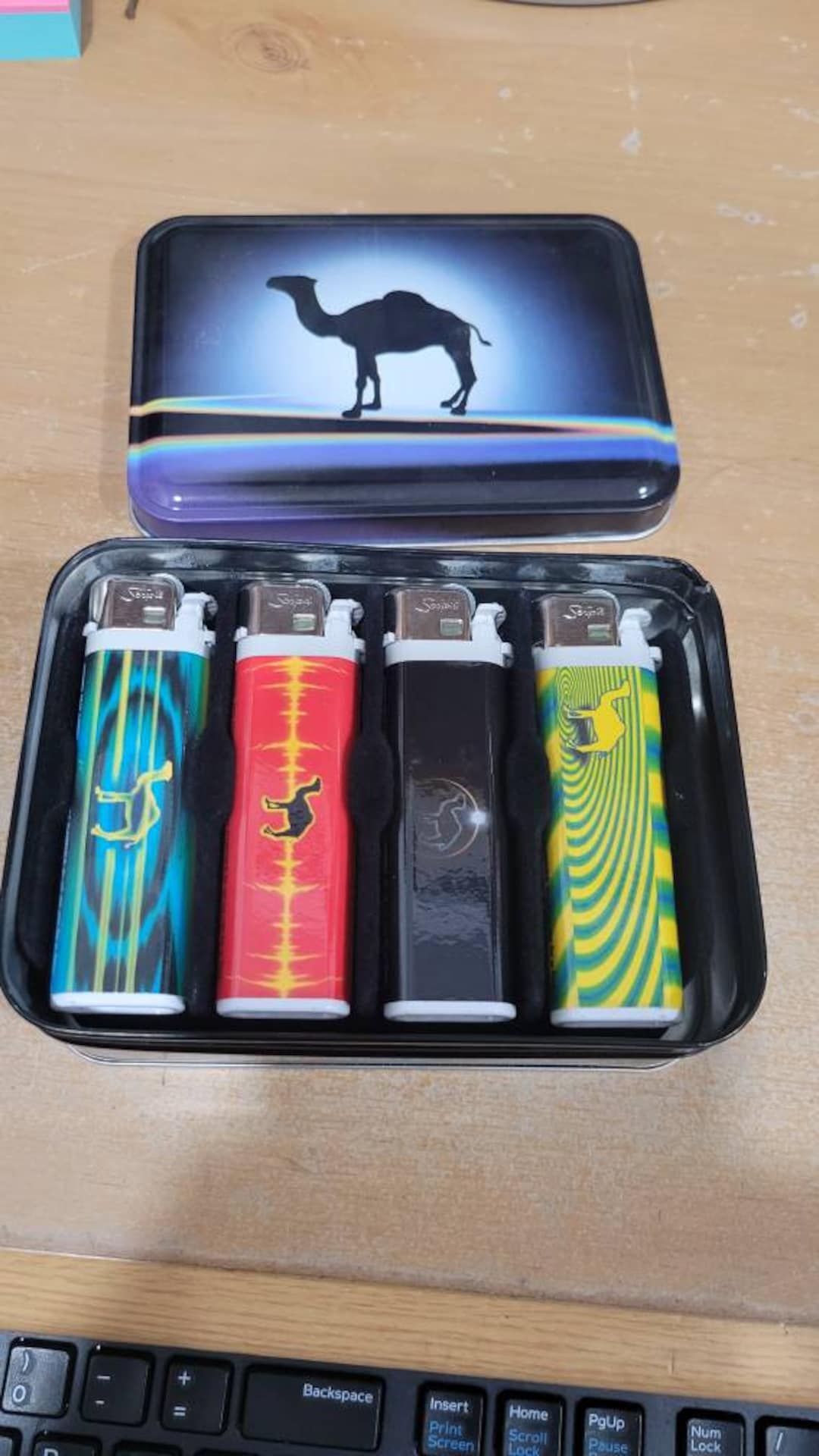 Camel Cigarettes Tin and Four Lighters New/unused Psychadelic - Etsy