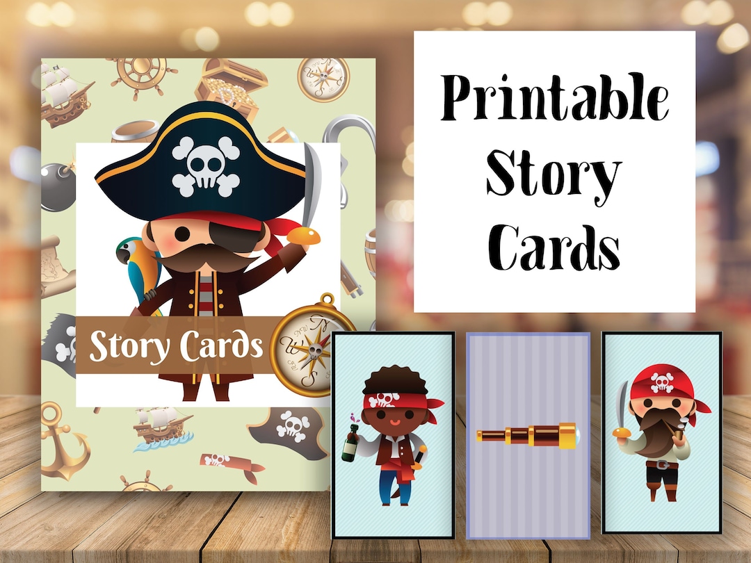 Printable Pirate Story Cards | PDF Set of 27 Cards | Abstract Story ...