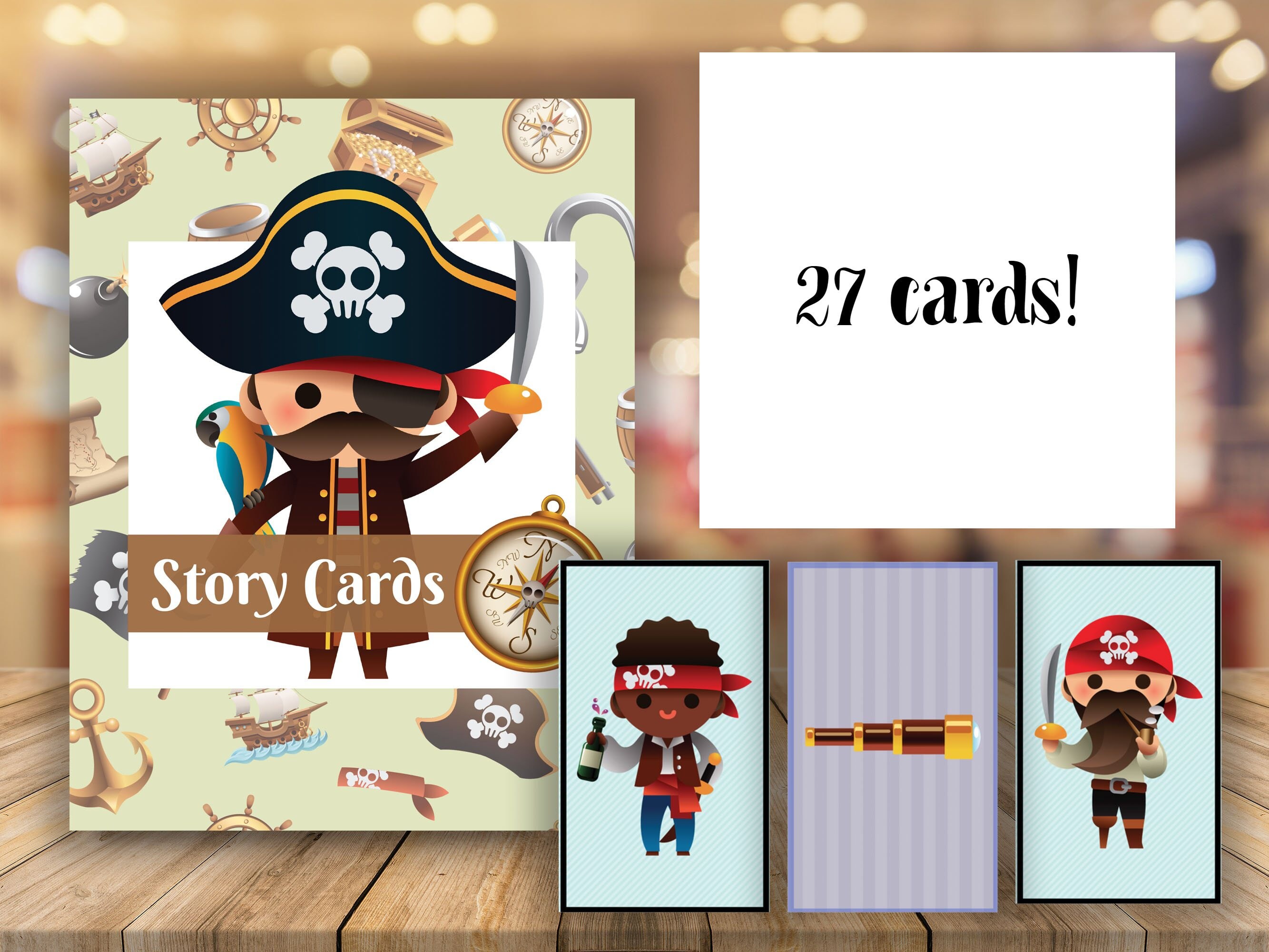 Printable Pirate Story Cards | PDF Set of 27 Cards | Abstract Story ...