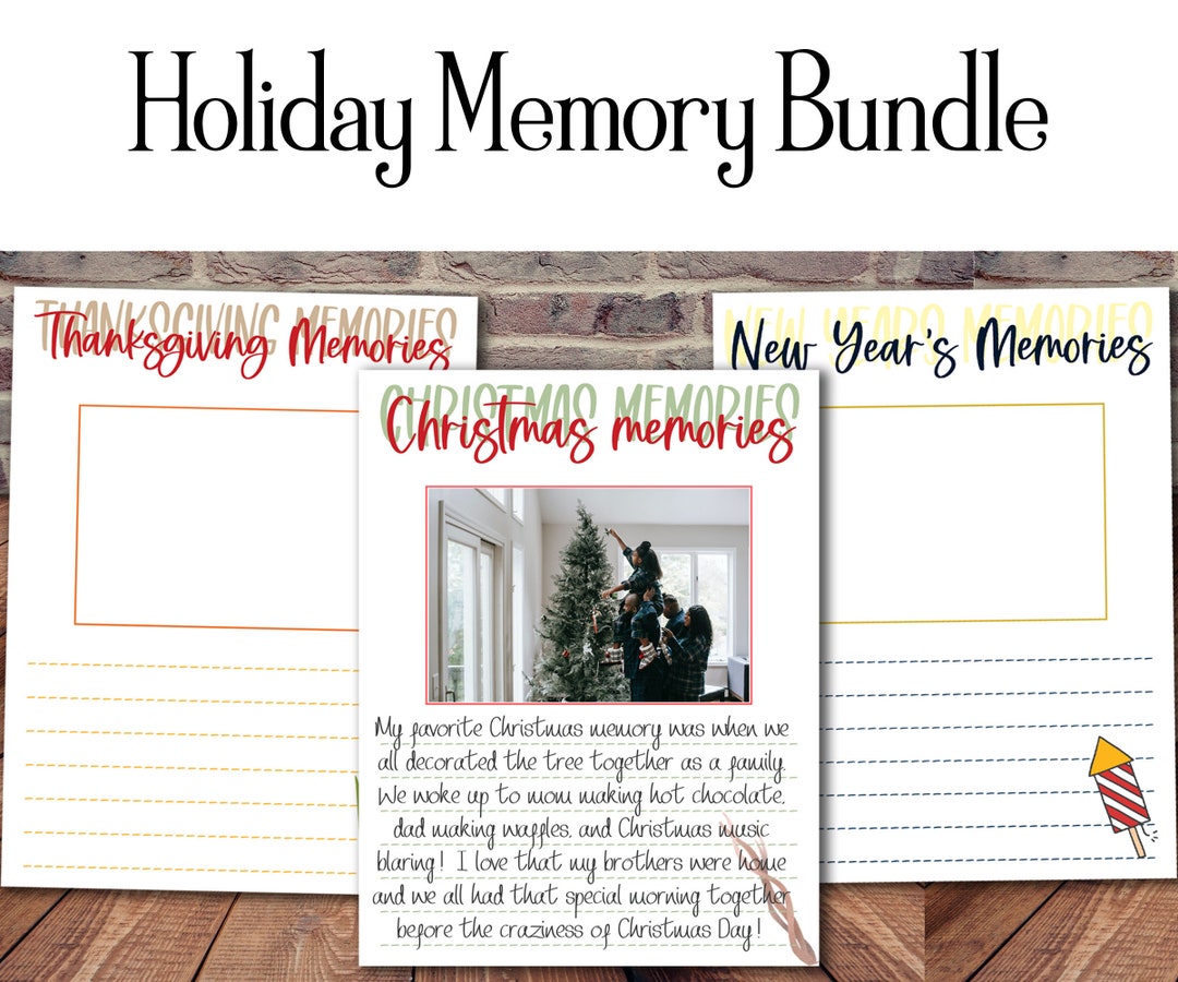 Christmas Memory Printable Journal Pages Bundle Thanksgiving Memories ...