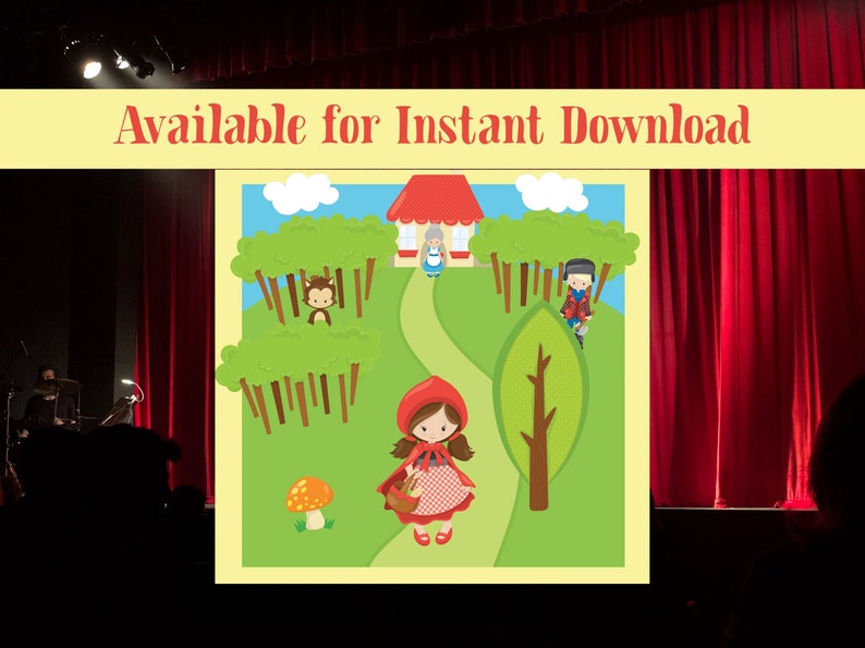 Printable Puppet Little Red Riding Hood Stick Puppet | 15 Elements Incl ...