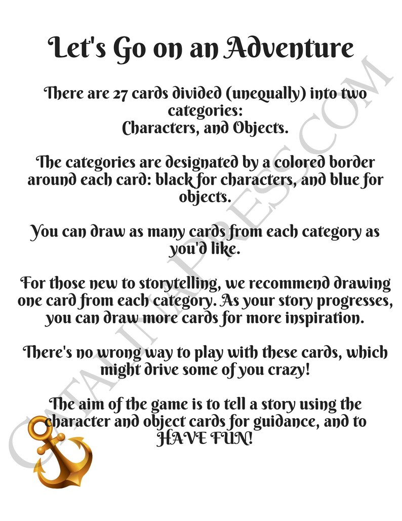 Printable Pirate Story Cards PDF Set of 27 Cards Abstract Story Prompts ...