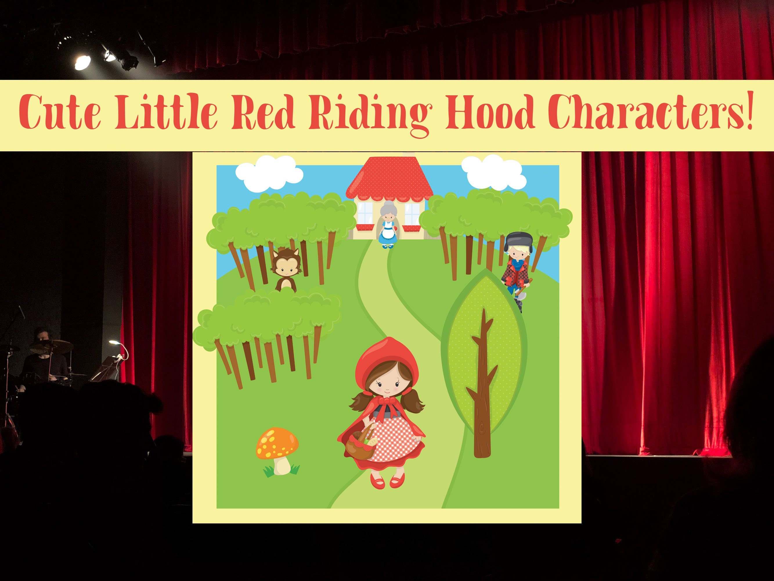 Printable Puppet Little Red Riding Hood Stick Puppet | 15 Elements Incl ...