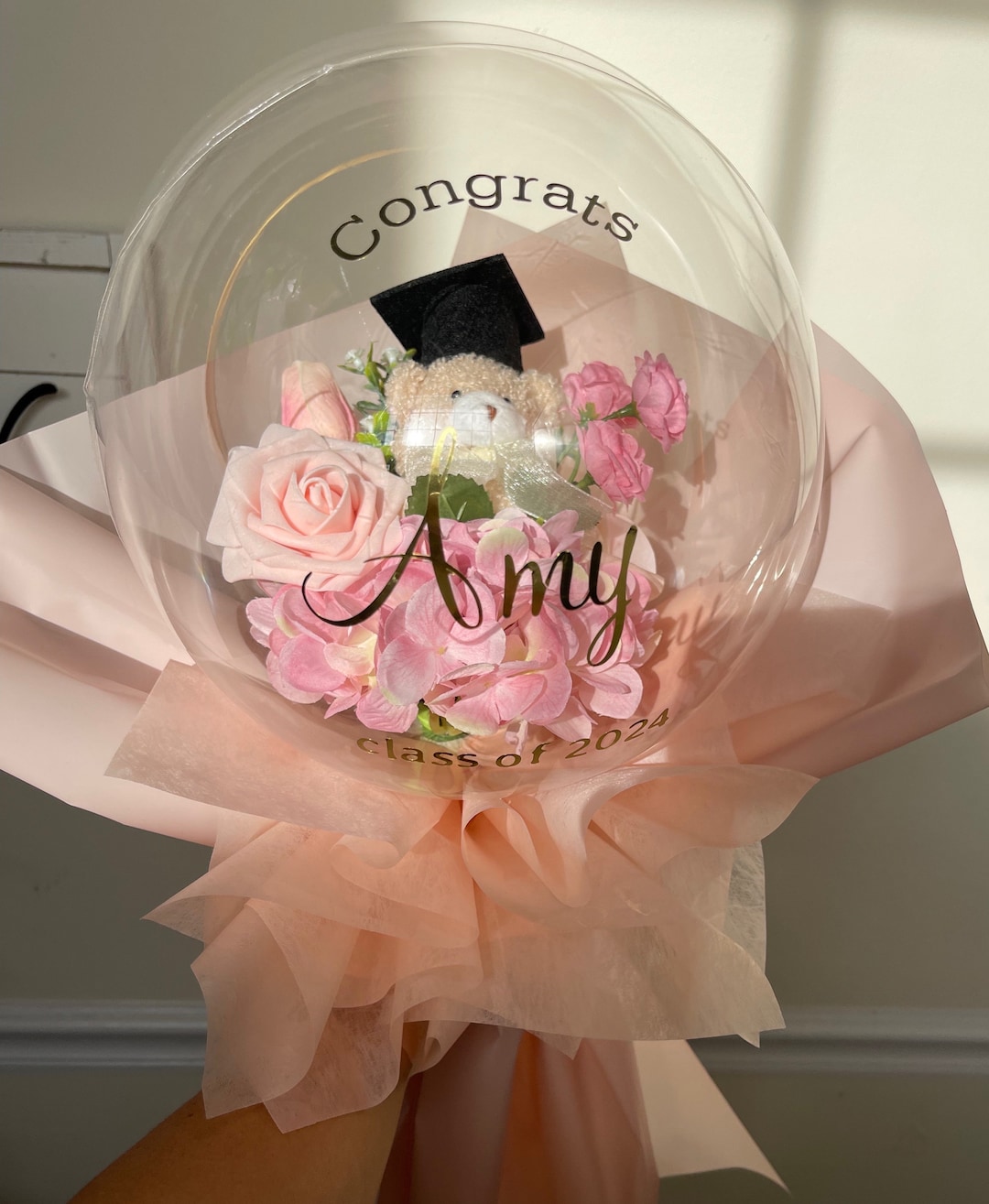 Graduation Flower Gift: Balloon Flower Bouquet, Flower With Teddy Bear ...