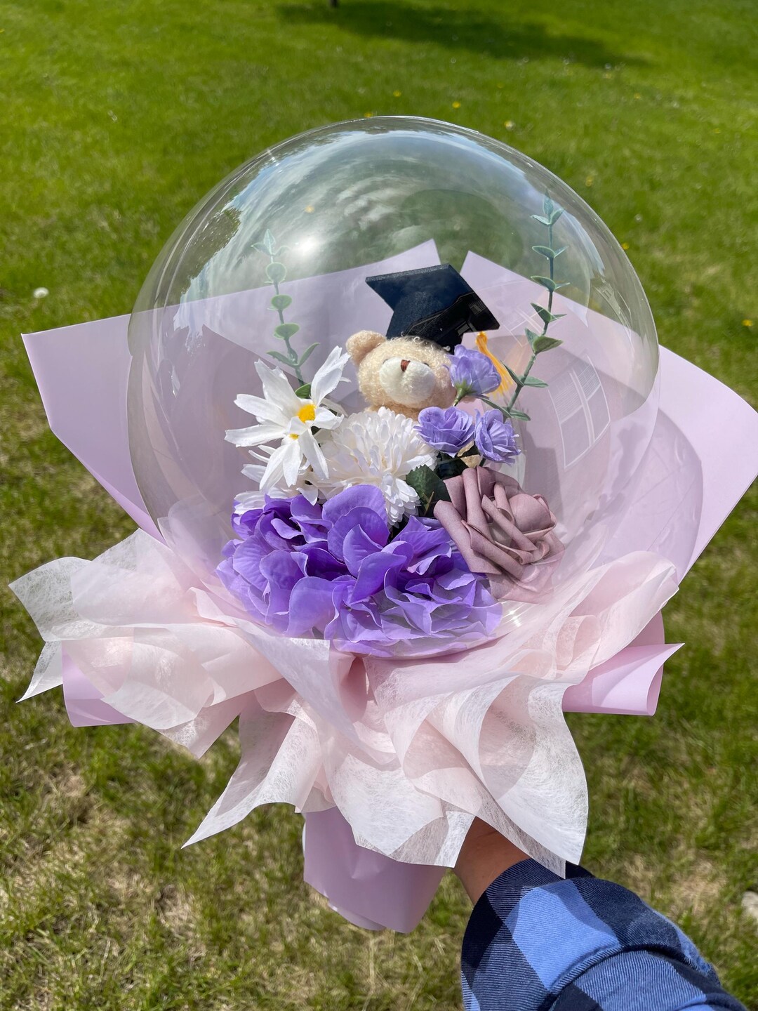Graduation Flower Gift: Balloon Flower Bouquet, Flower With Teddy Bear ...