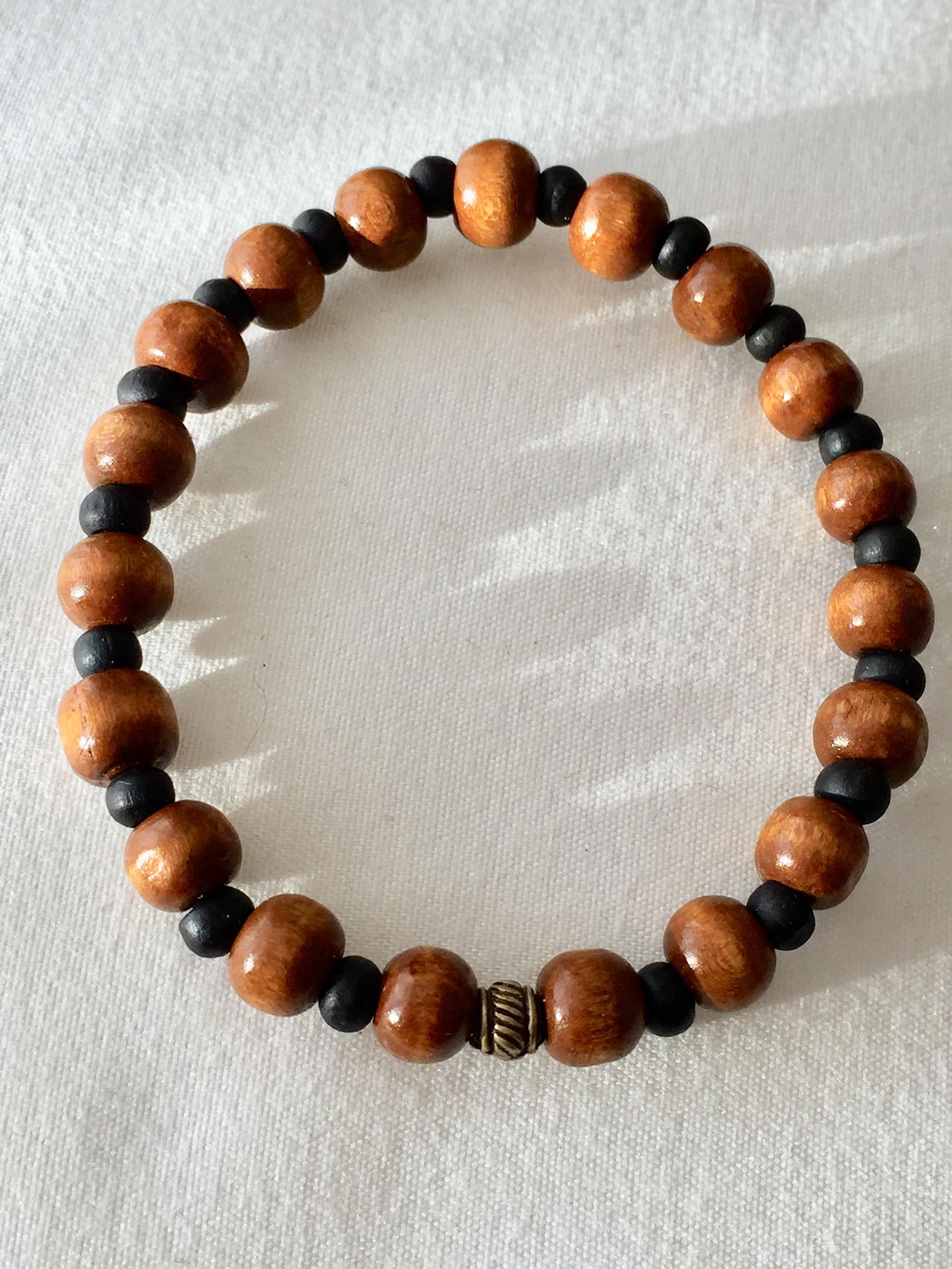 Unique Handmade Bracelet Wooden 8mm & 4mm Beads - Etsy