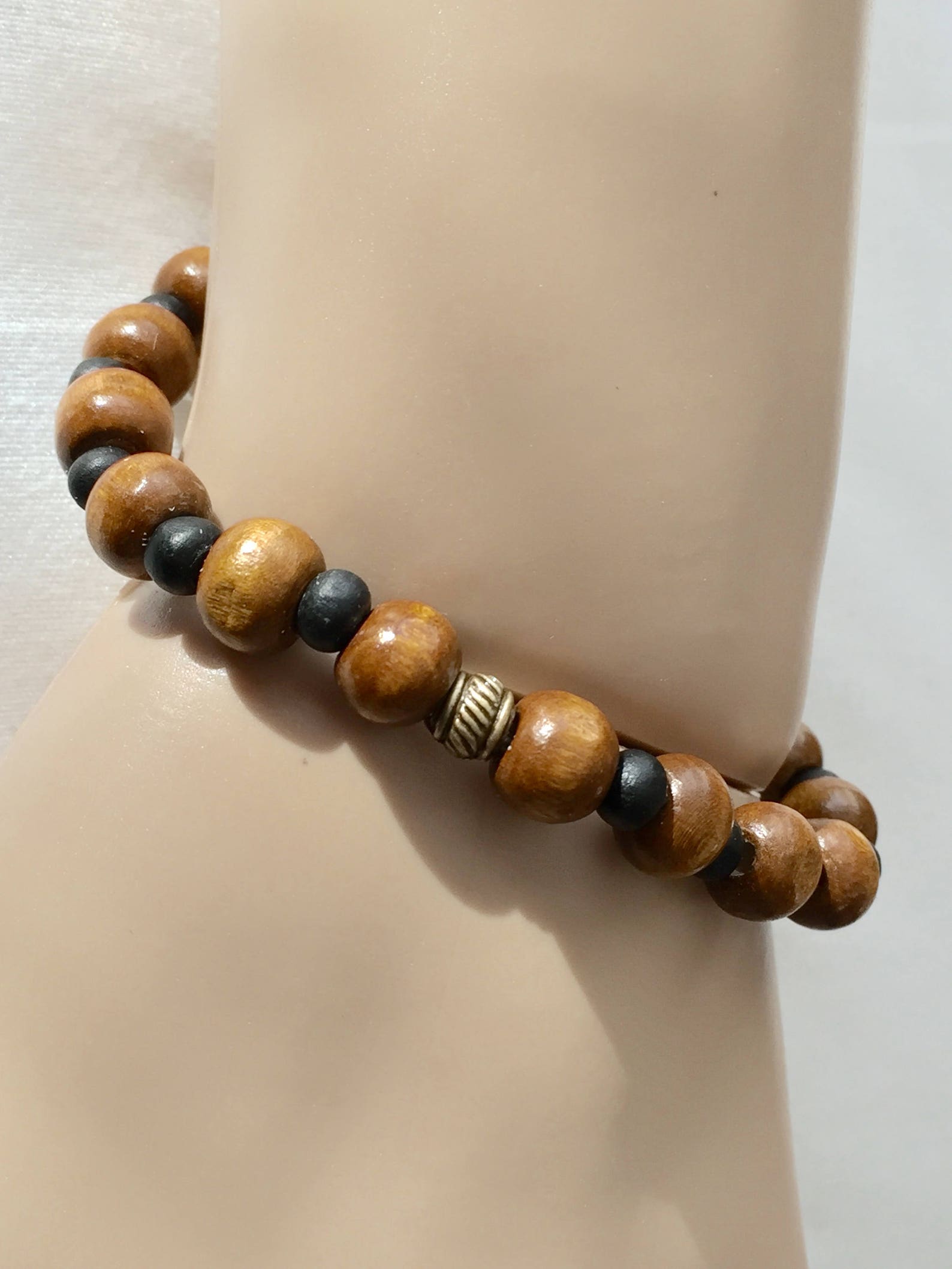 Unique Handmade Bracelet Wooden 8mm & 4mm Beads - Etsy