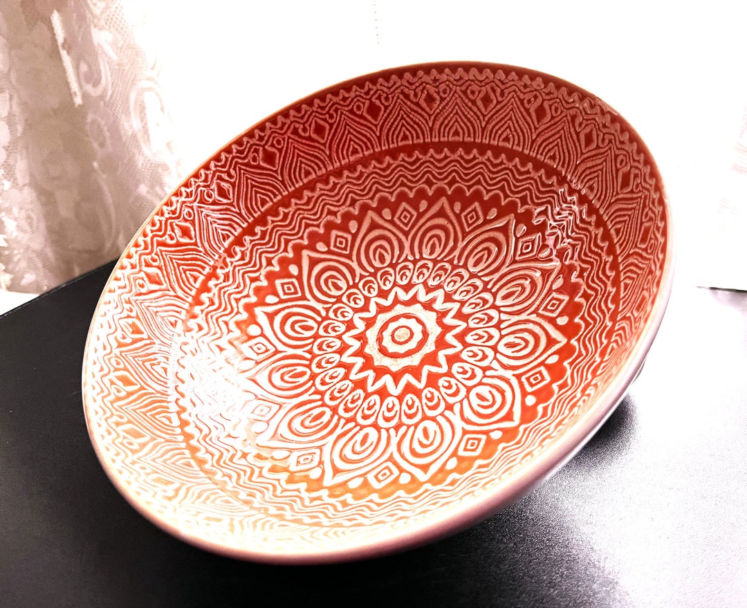 Moroccan North African Ethnic Marrakesh Red Ceramic Plate Ethnic Bowl ...