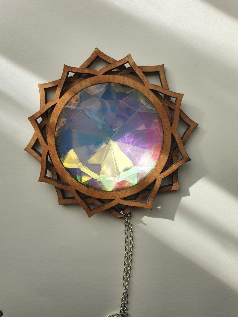 Festival accessory. Rave necklace. Shining rainbow pendant. | Etsy