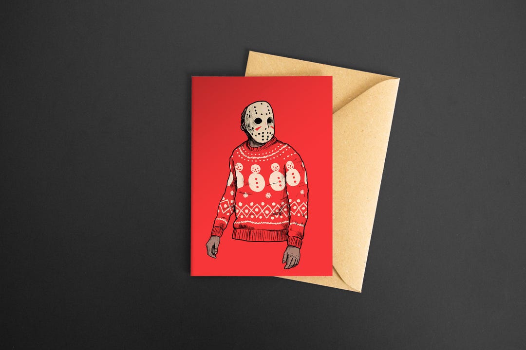 Jumper Scares - Jason - Horror Christmas Card. Friday 13th - Etsy
