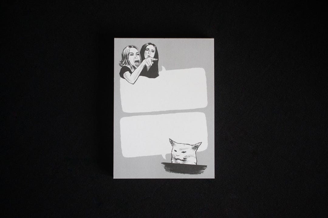 Woman Yelling at Cat Meme Notepad. Memepad. 50 Editable Tearaway Sheets ...
