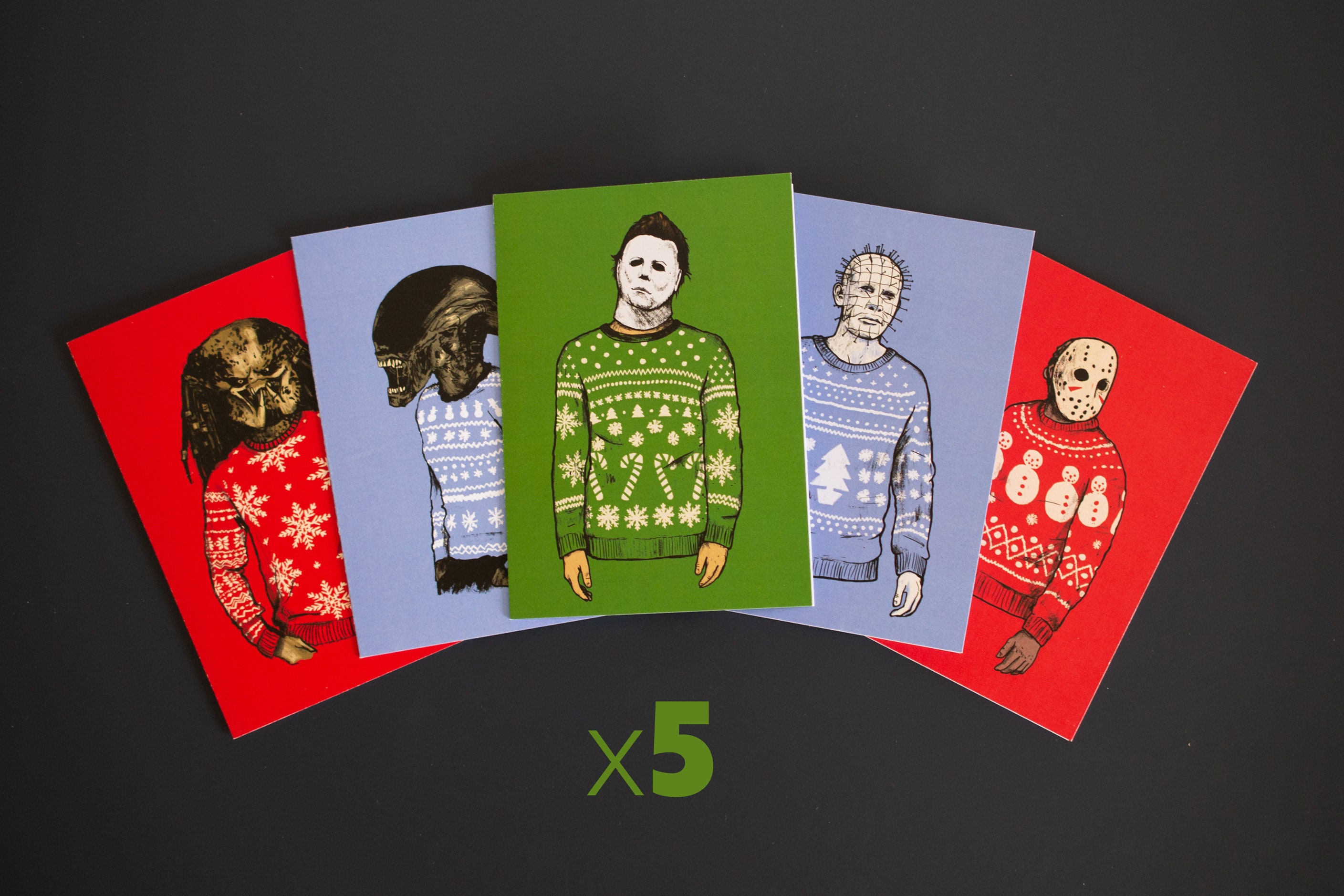 Jumper Scares 5 X Horror Christmas Cards - Etsy UK