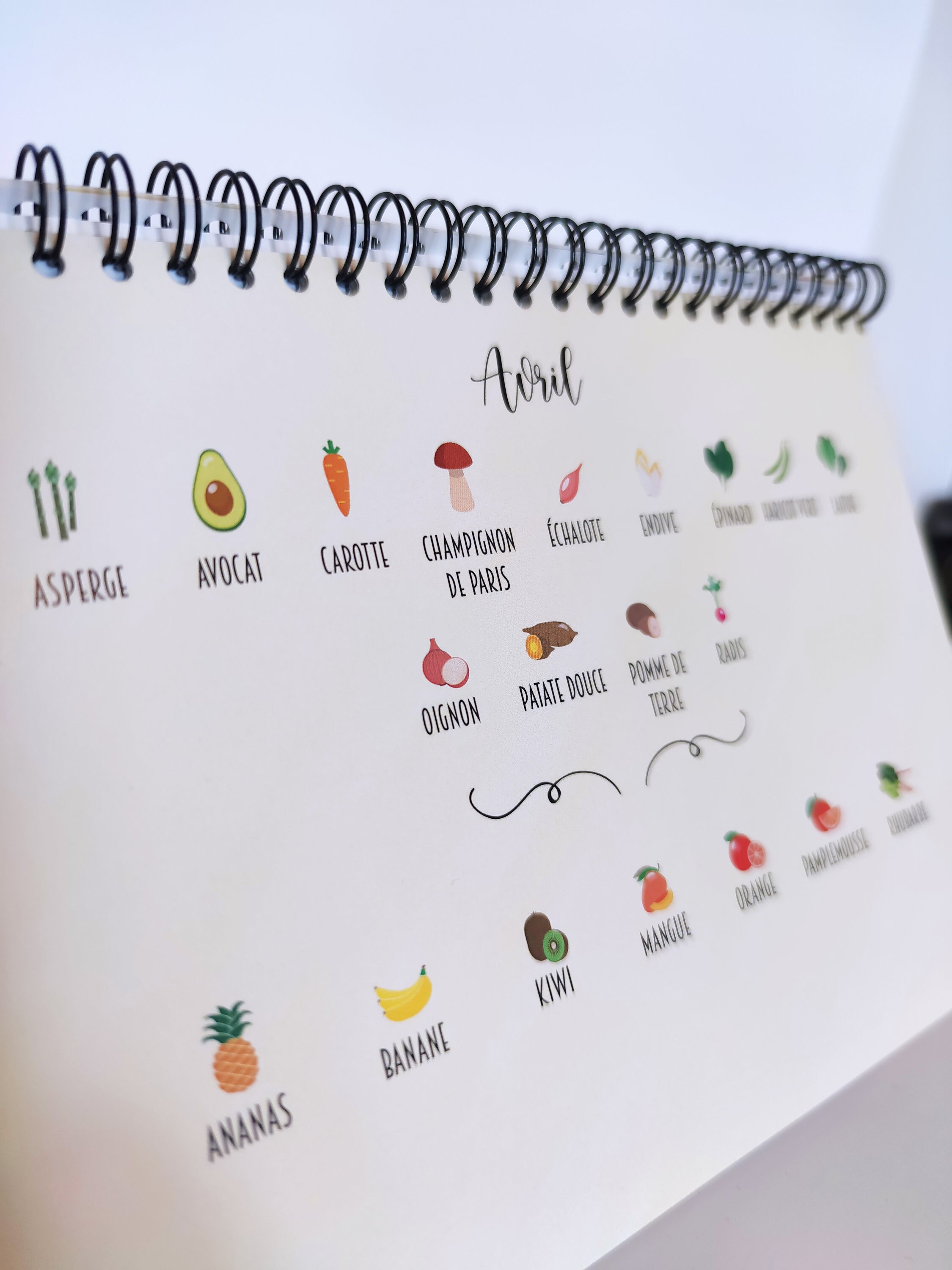 Seizoensfruit & Groenten Kalender 21x15cm Eeuwigdurende - Etsy Nederland