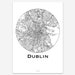 Poster Dublin Ireland Minimalist Map City Map Street Map - Etsy