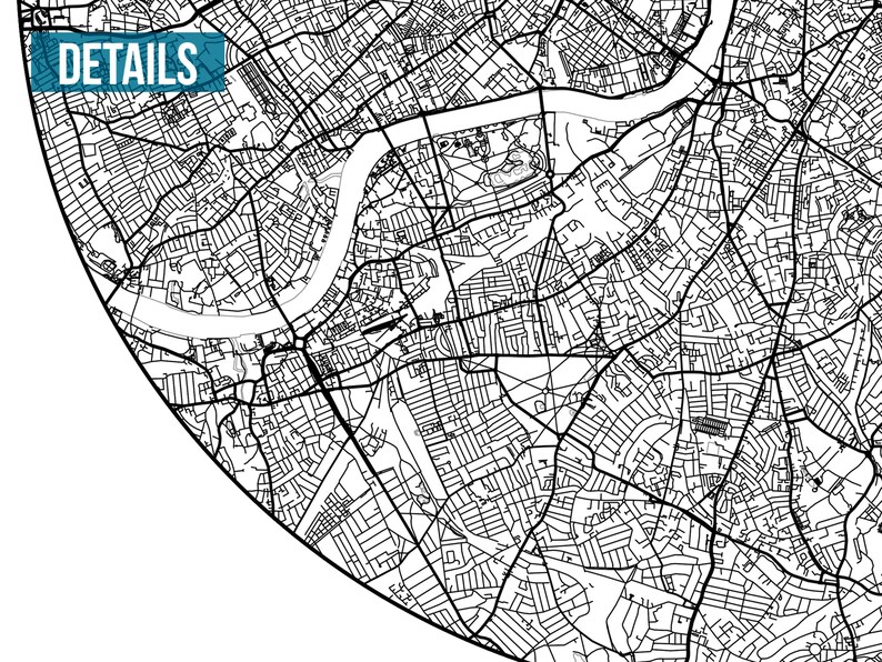 Poster London England Minimalist Map City Map Street Map - Etsy