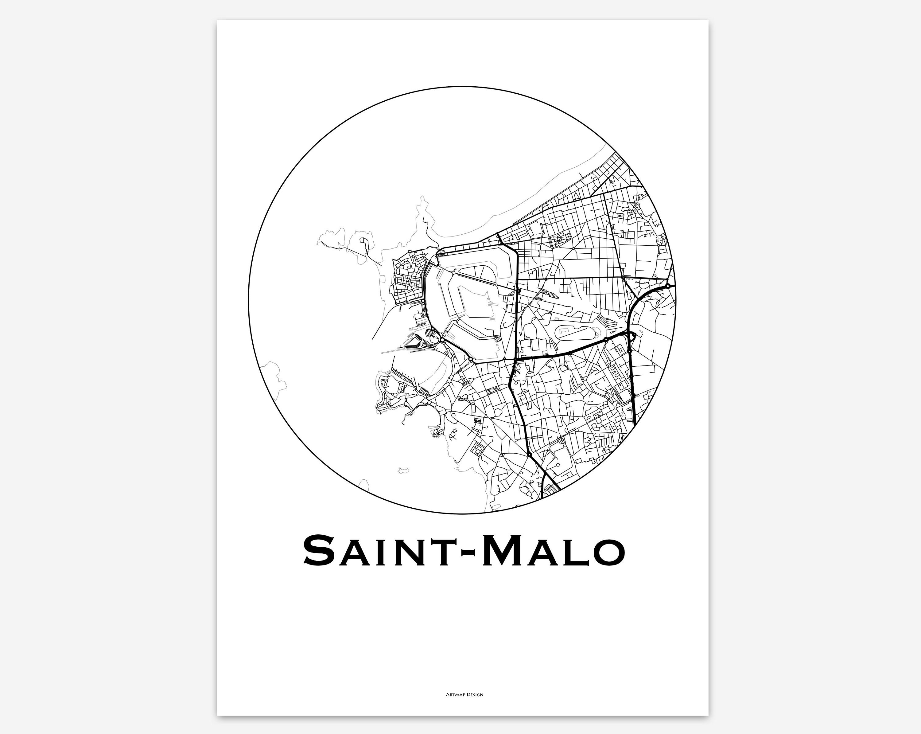 Poster Saint-malo France Minimalist Map City Map - Etsy UK