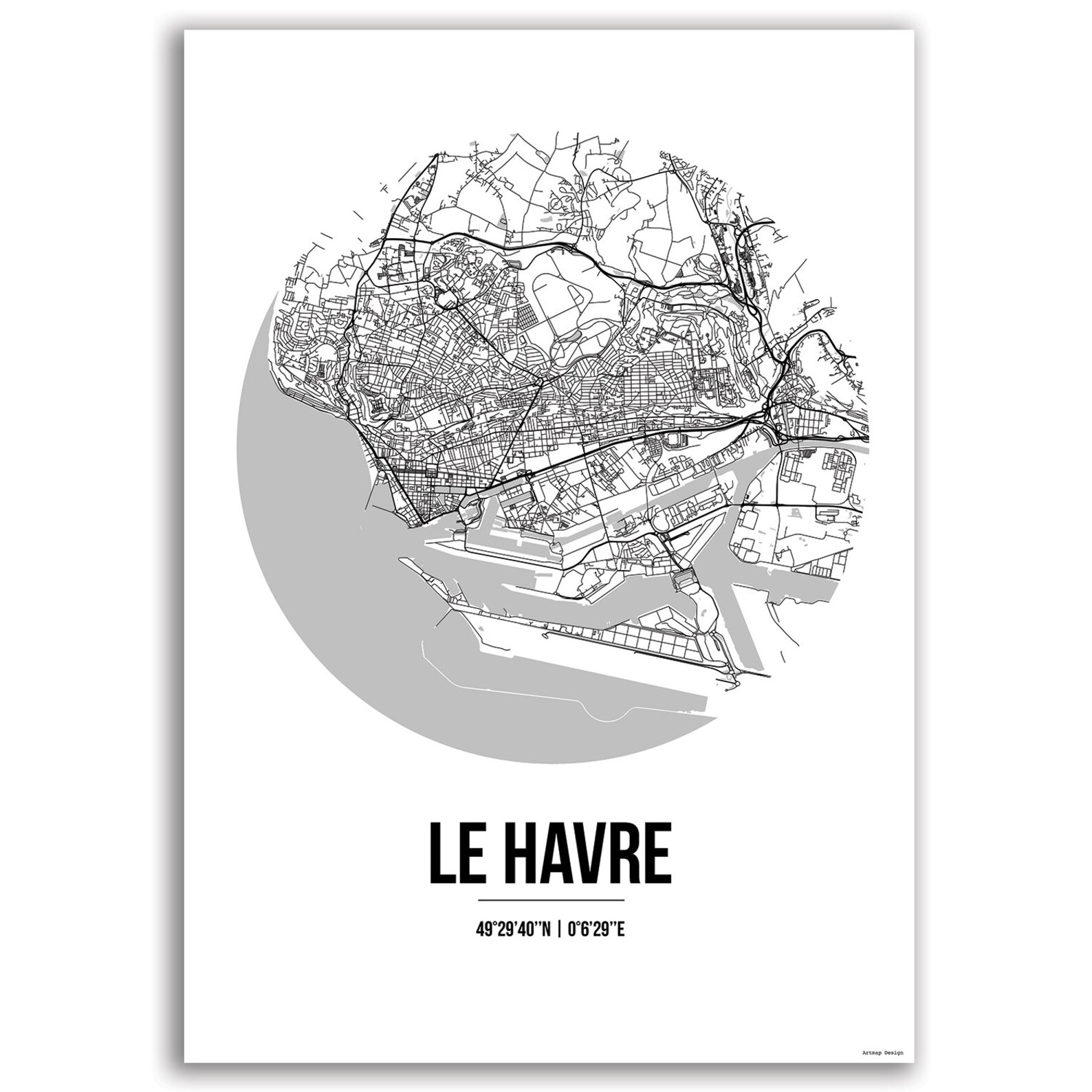 Affiche Le Havre France Street Map City map, Poster de ville ...