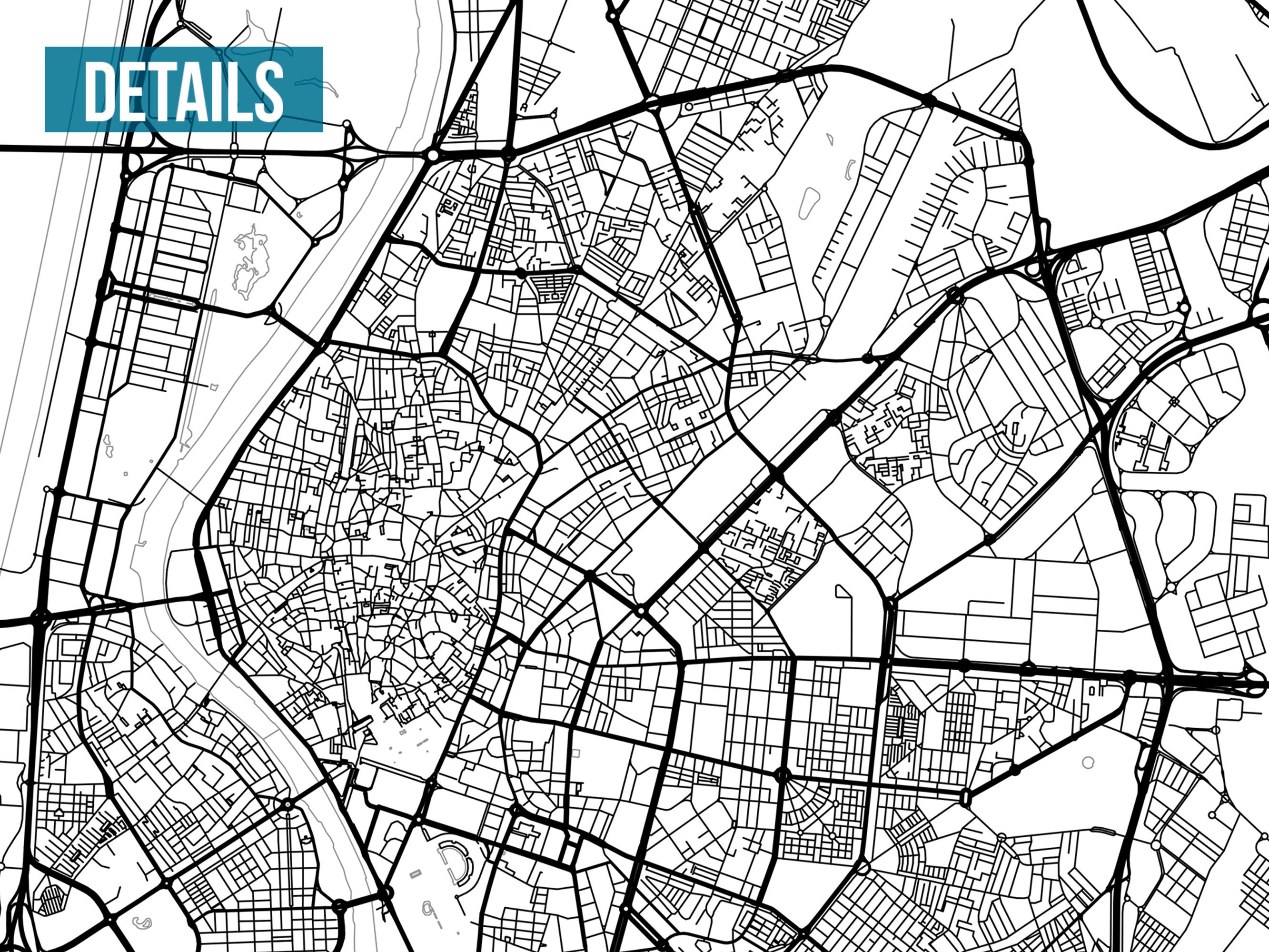 Cartel del mapa minimalista de Sevilla España | Etsy