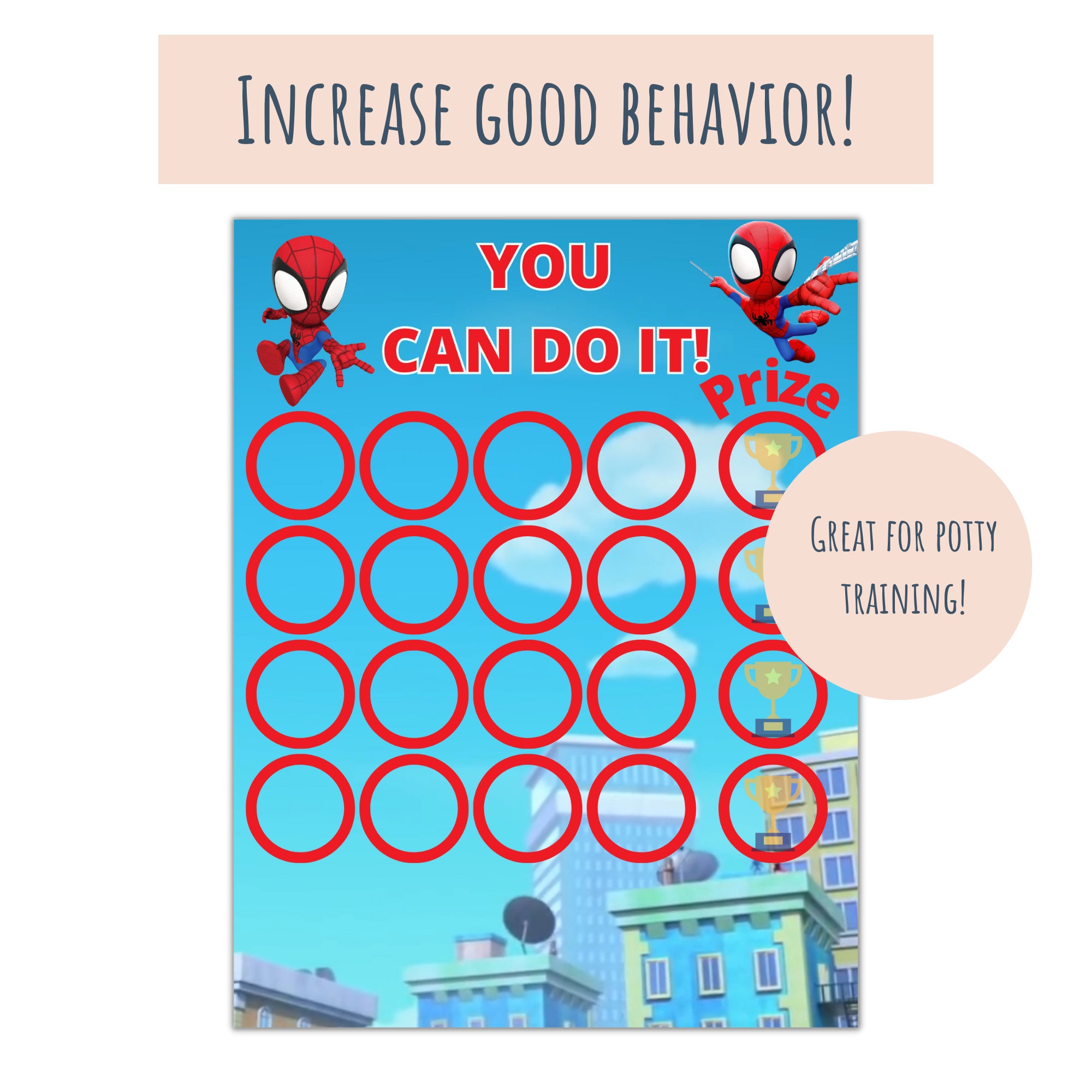 Spidey Reward Chart, Potty Reward Chart, Spidey and His Amazing Friends ...